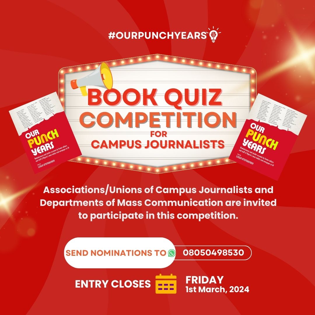 Call for #OURPUNCHYEARS Book Quiz competition - NIJ INSIGHT